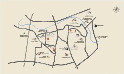 AR Foundations A R The Amara Aradhya Map - Nungambakkam, Chennai Central Location Map