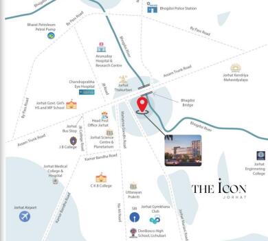 Uttarayan Developers ARB The Icon Map - Babupatty, Jorhat Location Map