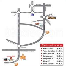 Arch Group Patna Asawari Gram Map - Naubatpur, Patna Location Map