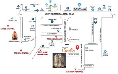 Archana Projects Archana Signature Map - Kunjibettu, Udupi Location Map