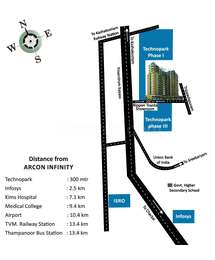 Arcon Homes Arcon Infinity Map - Kazhakootam, Trivandrum Location Map