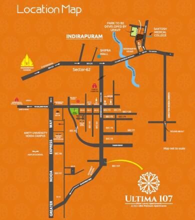 Arena Property Arena The Ultima Heights Map - Sector 107, Noida ...