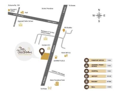 Ark and Company Dev Darshan Map - Bicholi Mardana, Indore Location Map