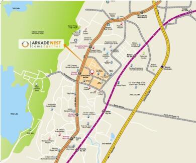 Arkade Group Builders Arkade Nest Map - Mulund West, Mumbai Location Map