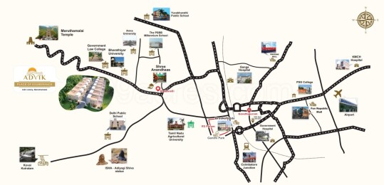 Arthy Associates Arthy Advik Map - Vadavalli , Coimbatore Location Map