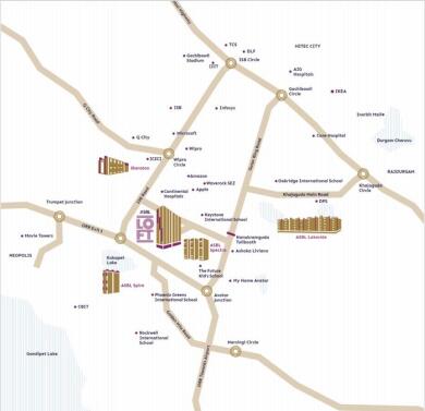 ASBL Loft Map - Gachibowli, Hyderabad Location Map