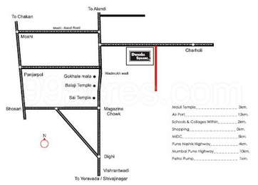 Asha Properties Asha Dwarka Square Map - Charholi, Pune Location Map