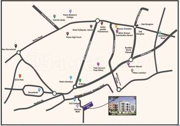 Ashiana Ahsan Cottage Map - Mithapur, Patna Location Map