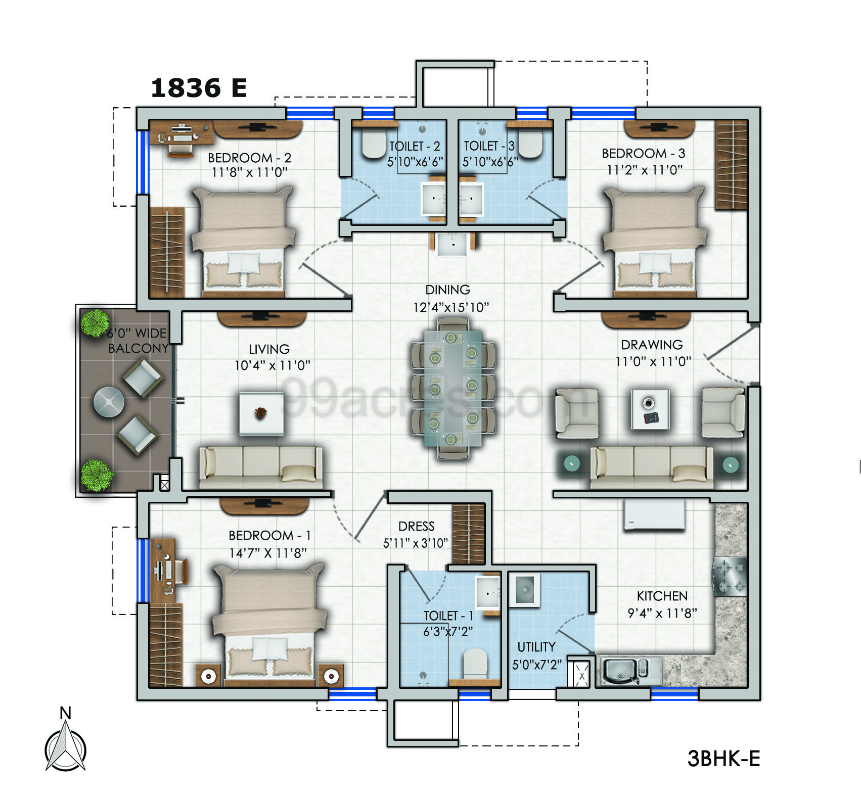 ASBL Builders ASBL Lakeside Floor Plan - ASBL Lakeside Khajaguda Hyderabad