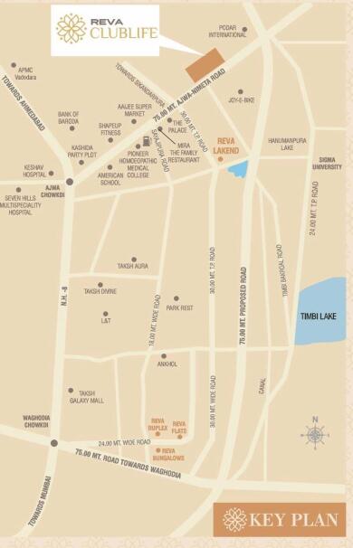 Reva Group Reva Clublife Map - Waghodia Road, Vadodara Location Map