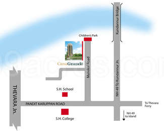 Asset Homes Asset Casa Grande Map - Thevara, Kochi Location Map
