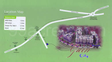 Astha Homes Astha Green City Map - Phulwari Sharif, Patna Location Map