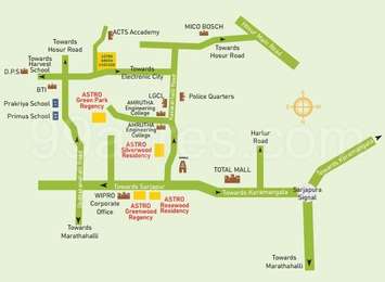 Astro Builders Astro Green Cascade Map - Hosa Road, Bangalore Location Map