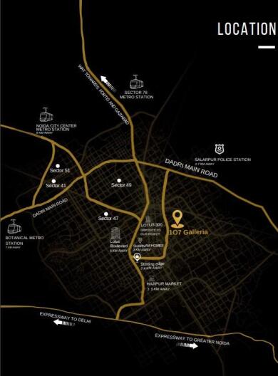 Atharv infrastructure 107 Galleria by Atharv Infra Map - Sector 107 ...