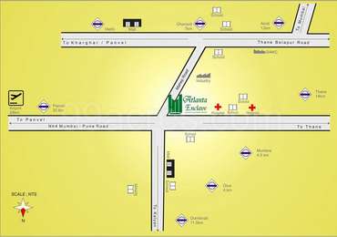 Atlanta Builders Atlanta Enclave Map - Shilphata, Navi Mumbai Location Map