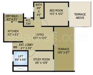 2 BHK Apartment / Flat for sale in Atrium Skyward Undri Pune - 1015 Sq ...