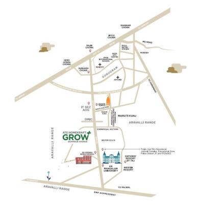 ATS HomeKraft ATS Map - Sohna, Gurgaon Location Map