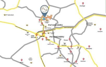 Auro Realty Sansa County Map - Patancheru, Hyderabad Location Map