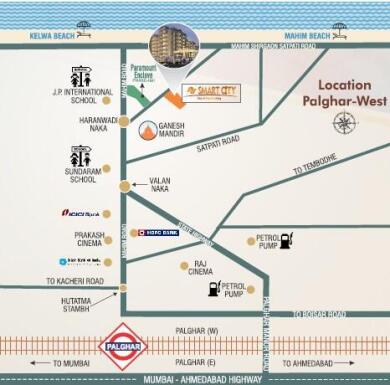 AV Group Mumbai AV Smart City Map - Palghar West Location Map