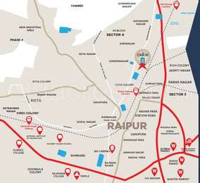 AV Projects AV Orion Map - Gudhiyari, Raipur Location Map