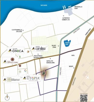 Avadh Buildcorp Avadh Onella Map - Dumas Road, Surat Location Map
