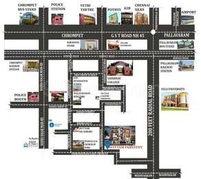 Avittam Homes Avittam Parvathy Map - Chromepet, Chennai South Location Map
