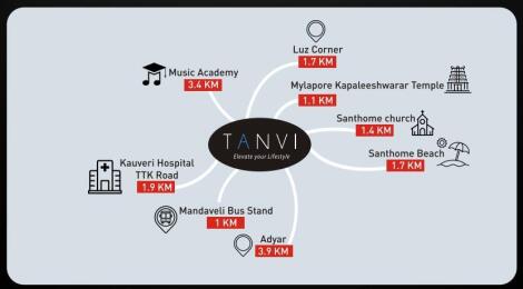 Avkash Ventures Avkash Tanvi Map - Mandaveli, Chennai South Location Map