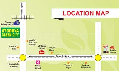 Ayodhya Construction Ayodhya Estate Green City Map - Piparsand, Lucknow ...