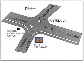 BCG Builders BCG City Gate Map - Vyttila, Kochi Location Map
