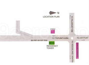 BCG Builders BCG Residency Towers Map - Kakkanad, Kochi Location Map