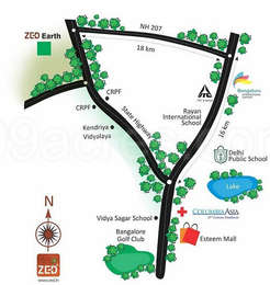 BCIL Zed Earth Map - Rajankunte, Doddaballapur Road Location Map