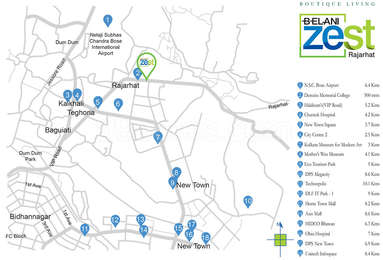 Belani Group Builders Belani Zest Map - Rajarhat, Kolkata Location Map