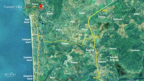Benicio Homes Vanam Villa Map - Anjuna, Goa Location Map