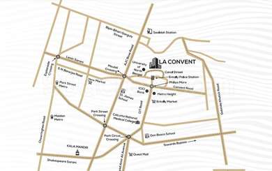 BG Group La Convent Map - Entally, Kolkata Central Location Map