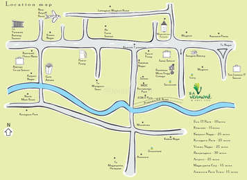Bhandari Associates Builders BA Vermont Map - Wagholi, Pune Location Map