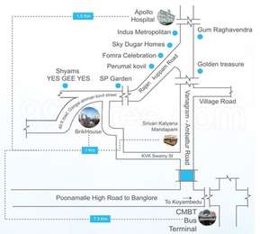 Bharathi Homes Bharathi Brikhouse Map - Vanagaram, Chennai Location Map