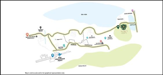 Bhutani Infra Acqua Eden Map - Sancoale, Goa Location Map