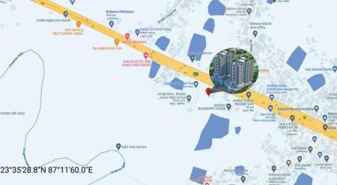 Bijoy Laxmi Developers ADN Heiights Map - Andal, Durgapur Location Map