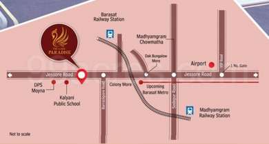 Biswas Ventures The Lake Paradise Map - Barasat, Kolkata North Location Map