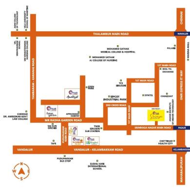 Staar Homes Staar Serasa Avenue Map - Padur, Chennai Location Map