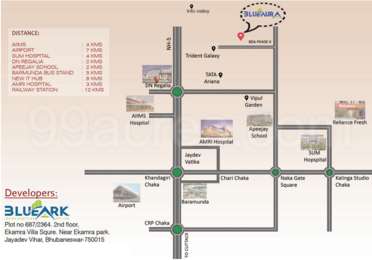 Blueark Infraventure Blue Aura Map - Kalinganagar, Bhubaneswar Location Map