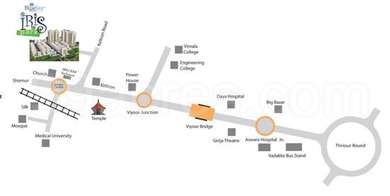 Bluejay Realty Blue Jay Iris Park Map - Athani, Thrissur Location Map