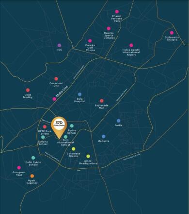 BPTP Builders BPTP The Amaario Map - Sector 37D, Gurgaon Location Map