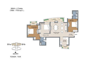 2 BHK / Bedroom Apartment / Flat for rent in BPTP The Resort Sector 75 ...