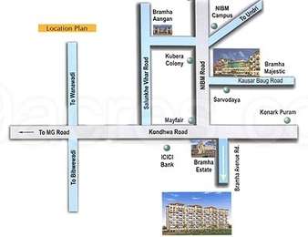 Bramhacorp Builders Bramha Avenue Map - NIBM, Pune South Location Map