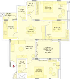 3 BHK / Bedroom Apartment / Flat for rent in Brigade Courtyard ...