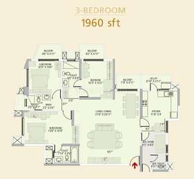 3 BHK / Bedroom Apartment / Flat for rent in Brigade Metropolis ...