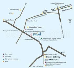Brigade Group Brigade Deccan Heights Map - Yeshwanthpur, Bangalore ...