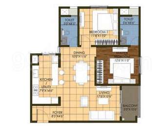 3 BHK Apartment / Flat for sale in Juniper at Brigade Orchards ...