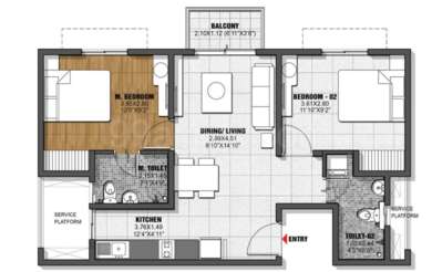 2 BHK / Bedroom Apartment / Flat for rent in Brigade El Dorado Bagalur ...